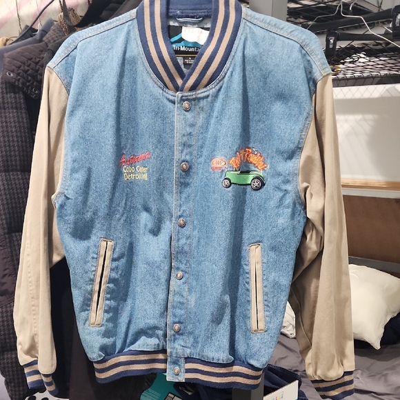Tri-Mountain | Jackets & Coats | Denim Varsity Jacket With Embroidered ...